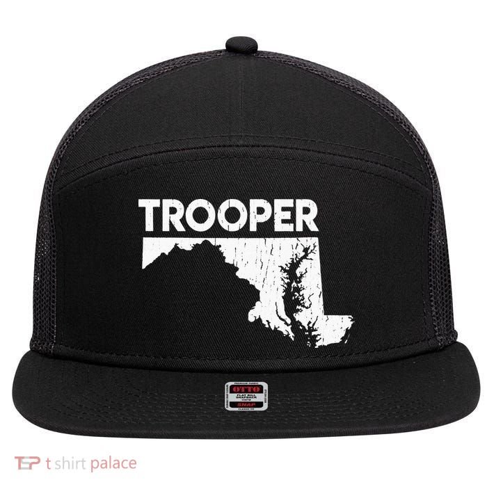 Maryland State Trooper State Police 7 Panel Mesh Trucker Snapback Hat ...