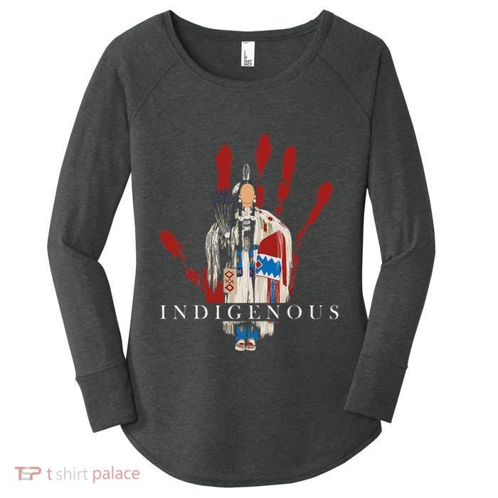 Native American Indigenous Red Hand Indian Blood Themed Women's Perfect ...