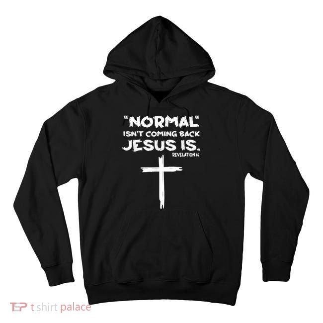 Normal Isnt Coming Back Jesus Is Tall Hoodie | TShirtPalace