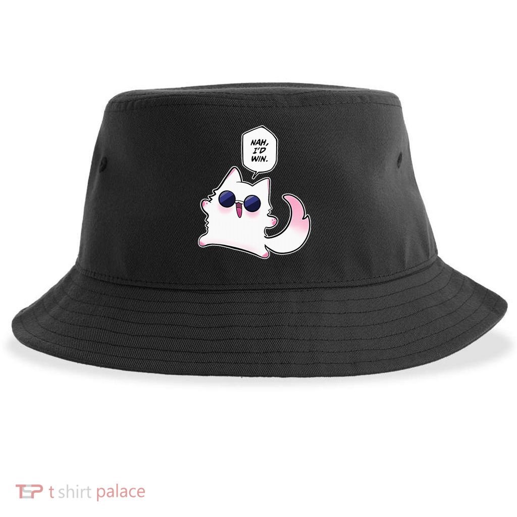 Nah ID Win Gojo Cat Meme Sustainable Bucket Hat | TShirtPalace