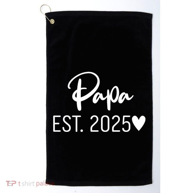 New Papa Est. 2025 Platinum Collection Golf Towel | TShirtPalace