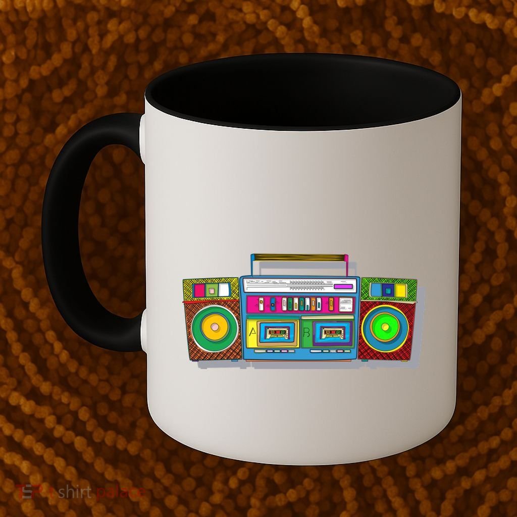 Old School Trippy Boombox Coffee Mug | TShirtPalace