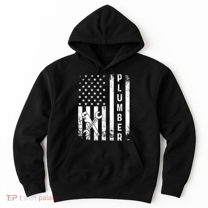Plumber American Flag Plumbing Hoodie | TShirtPalace