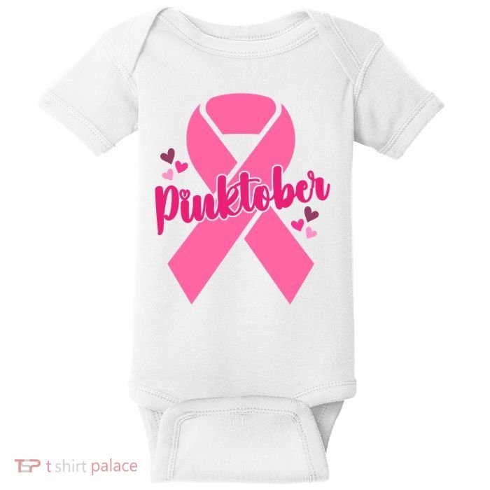 Pinktober Breast Cancer Awareness October Baby Bodysuit | TShirtPalace