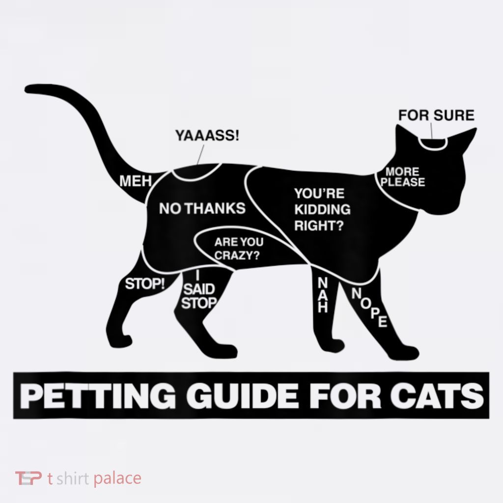 Petting Chart For A Cat Funny How To Pet A Cat Meme Sweatshirt ...