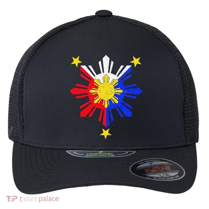 Pinoy Filipino Philippine Flag Sun Flexfit Unipanel Trucker Cap ...