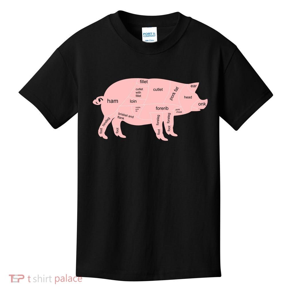 Pig Pork Bacon Chart Kids T-Shirt | TShirtPalace