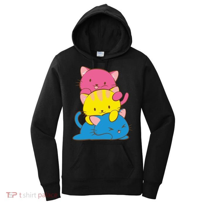Pansexual Kawaii Cat Anime Art Cute Pan Pride Women's Hoodie | TShirtPalace