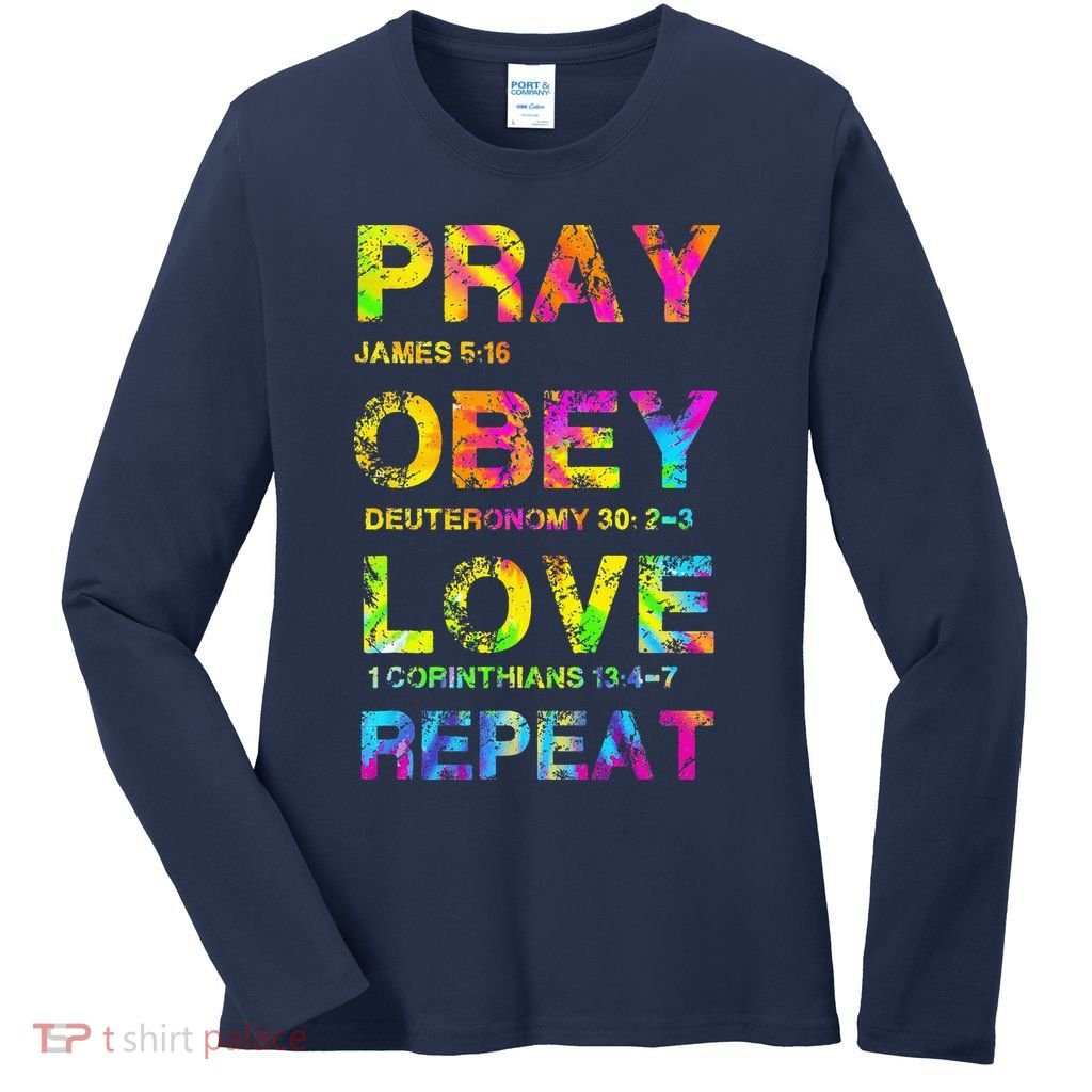 Pray Obey LoveRepeat Bible Verse Christian Bible Quote Women