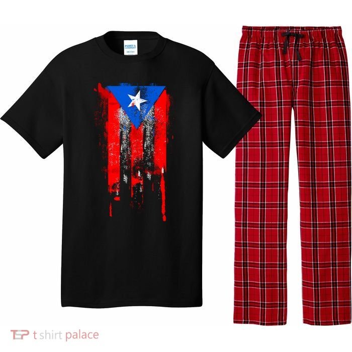 Puerto Rico Flag Drip Pajama Set