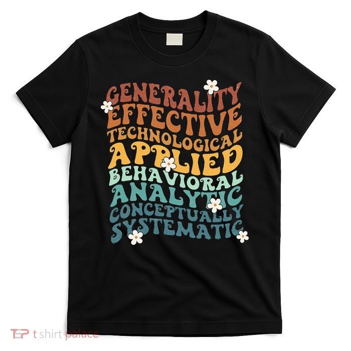 Retro Aba Bcba Pecs 7 Dimensions Of Behavior Aba Therapy T-Shirt ...