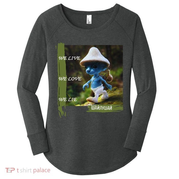 Realistic Cat Smurf Women's Perfect Tri Tunic Long Sleeve Shirt ...