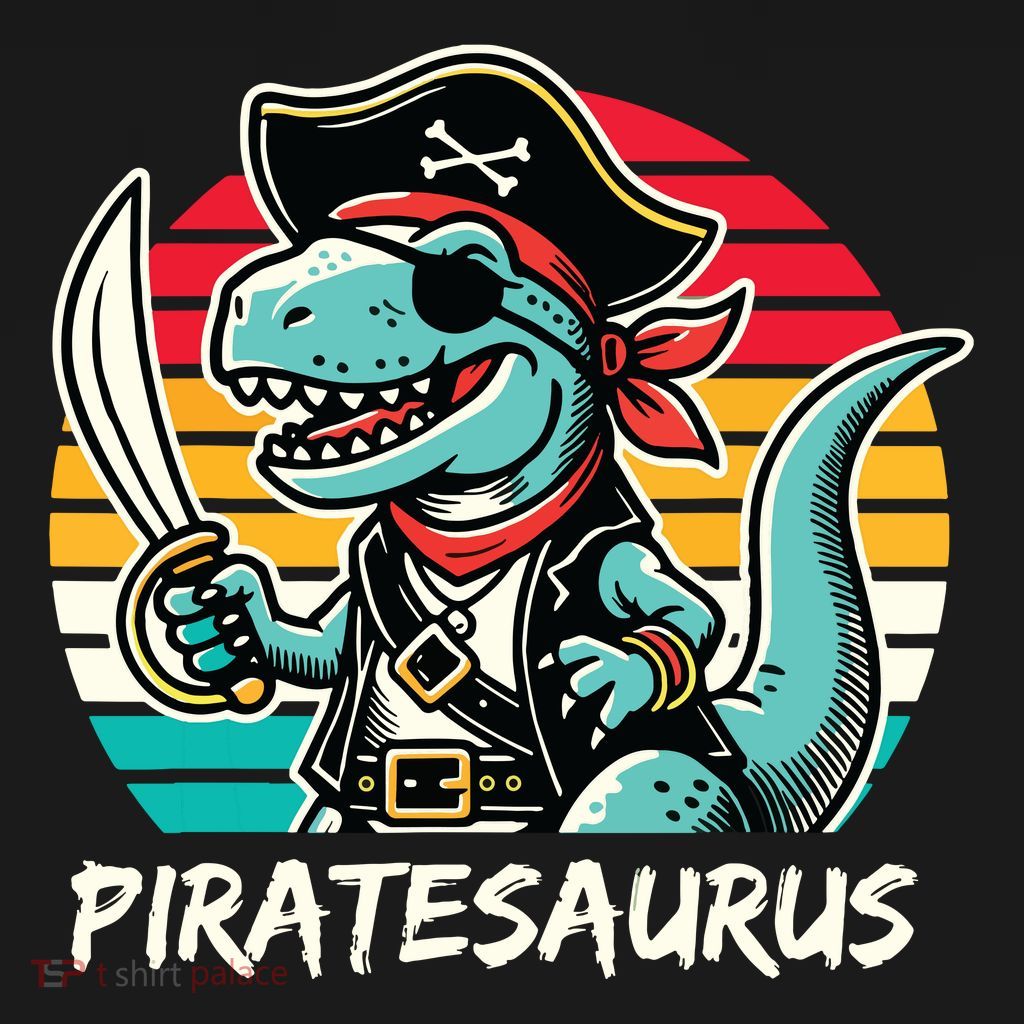 Retro Dinosaur T Rex Pirate Costume Piratesaurus Full Zip Hoodie ...