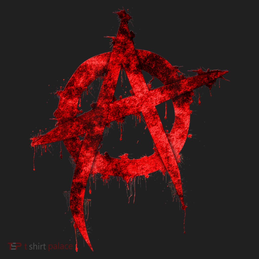 Red Graffiti Anarchy Symbol Five-Panel Snapback Cap | TShirtPalace
