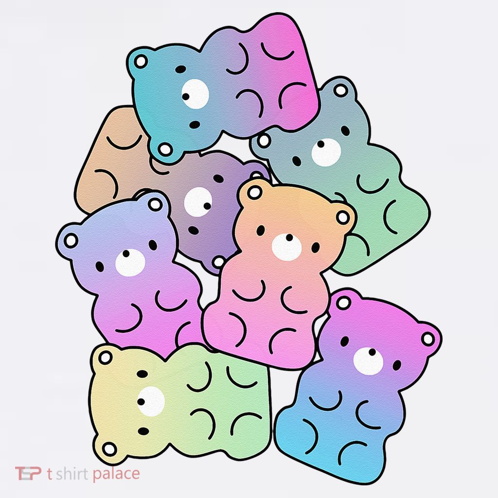 Rainbow Gummy Bear Design Kawaii Aesthetic Ns Women's Hoodie