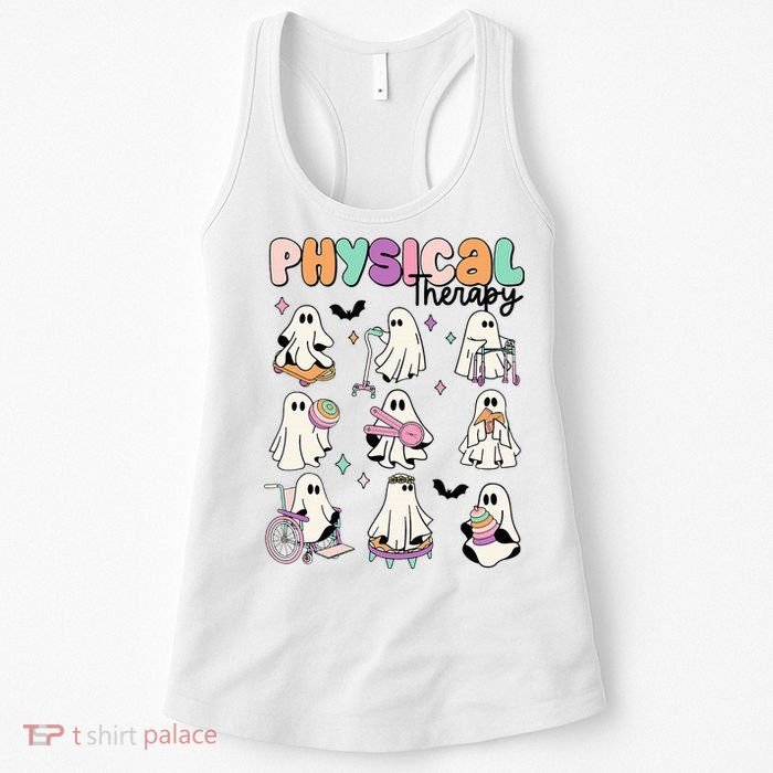Retro Physical Therapy Halloween Ghosts Spooky PT Women's Tank Top ...