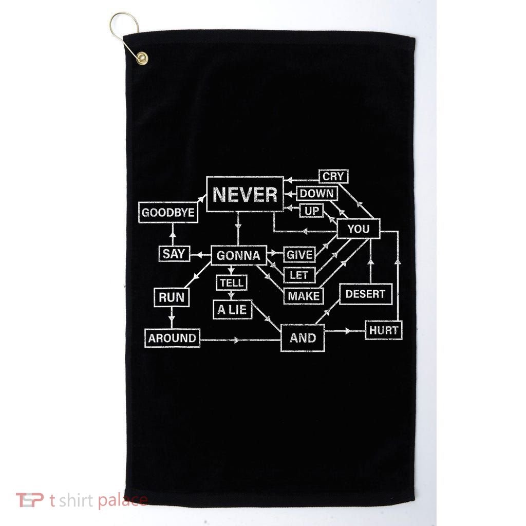 Rick Roll Flowchart Internet Meme Funny 80s Music Nerd Golf Towel ...