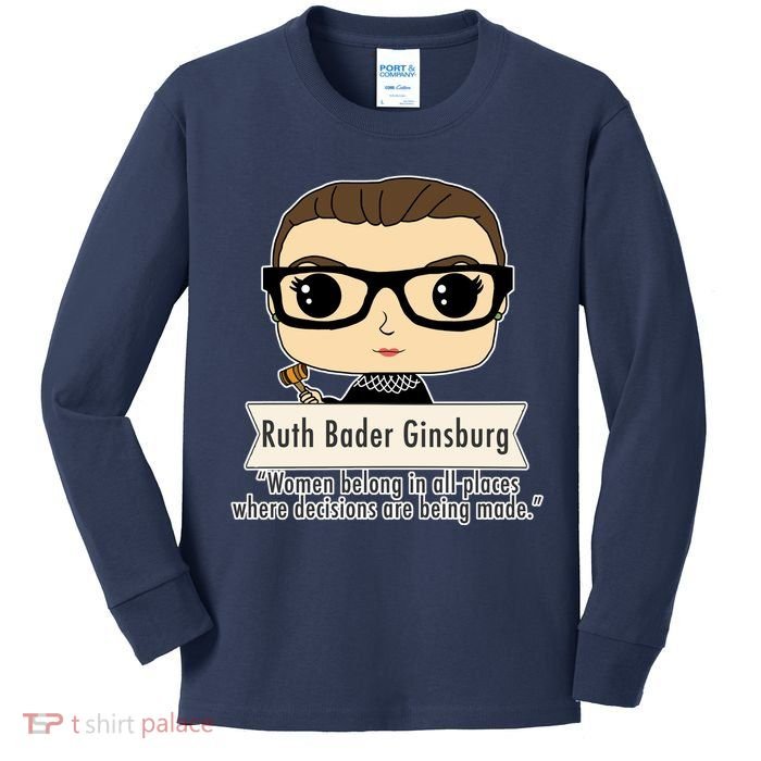 Ruth Bader Ginsburg Cute Cartoon Quote Kids Long Sleeve Shir