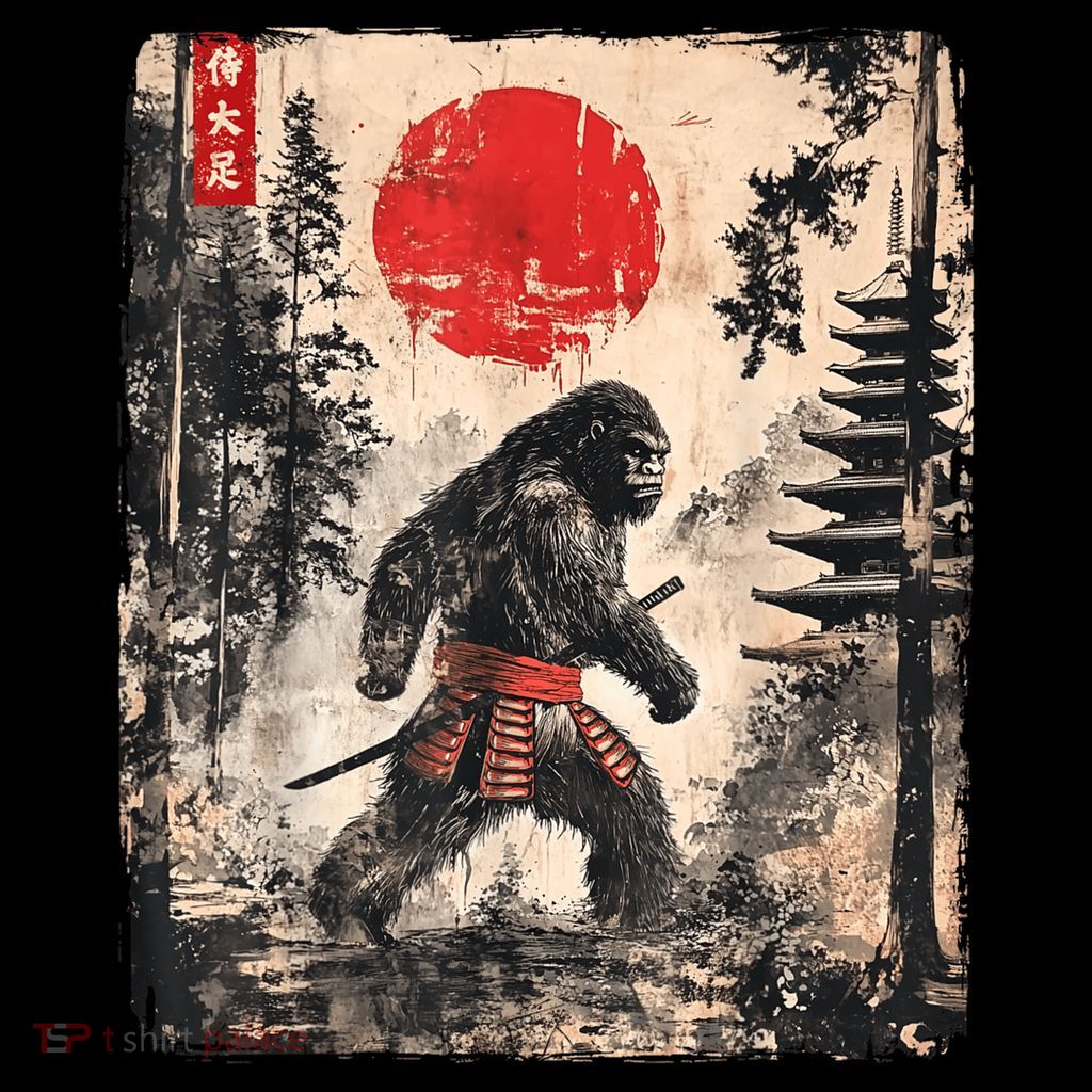 Samurai Bigfoot Japanese Vintage Graphic Coffee Mug | TShirtPalace