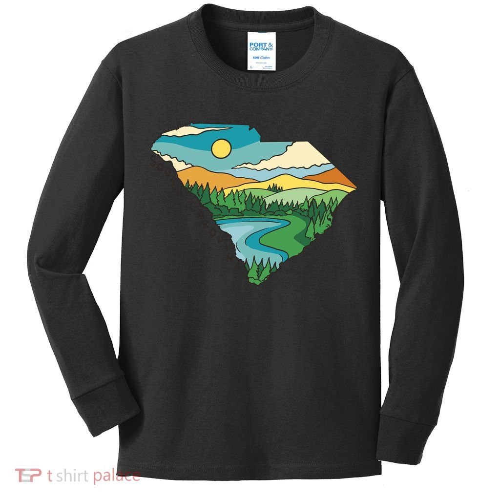 South Carolina Map Kids Long Sleeve Shirt | TShirtPalace