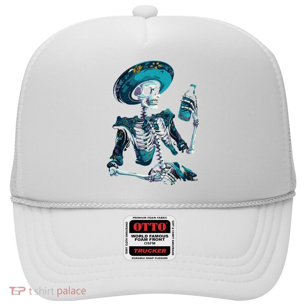 Skeleton Charro Mexican Skull Tequila Long Sleeve Hat | TShirtPalace