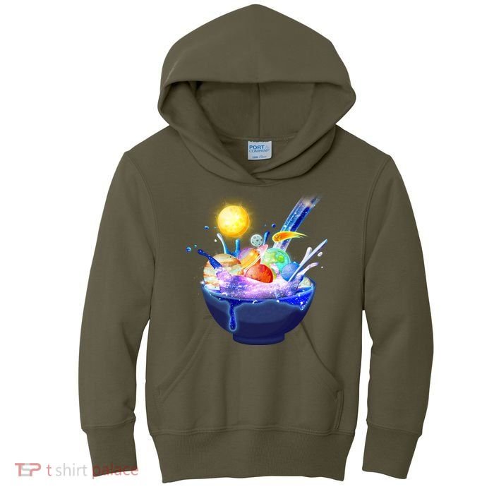 Space Galaxy Planets Cereal Bowl Kids Hoodie | TShirtPalace