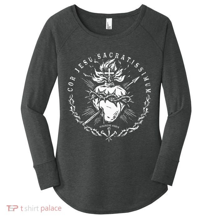 Sacred Heart Of Jesus Catholic Devotion Women's Perfect Tri Tunic Long ...