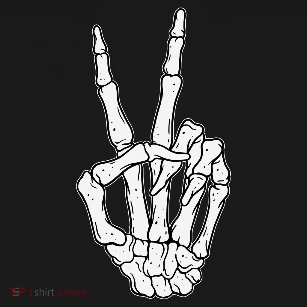 Skeleton Hand Peace Sign Bone Baby Bodysuit | TShirtPalace