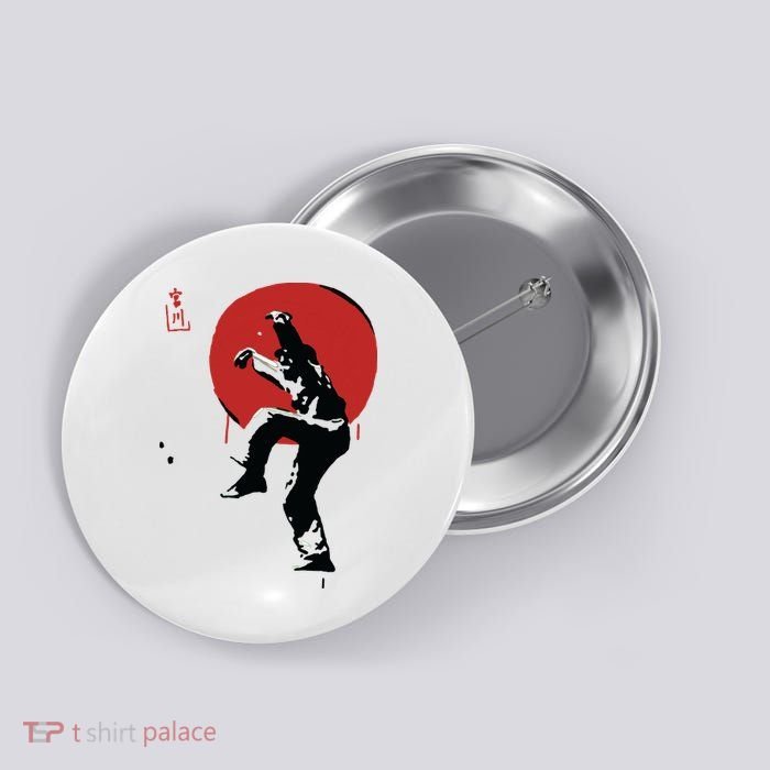 Sumi Ink Crane Kick Button | TShirtPalace