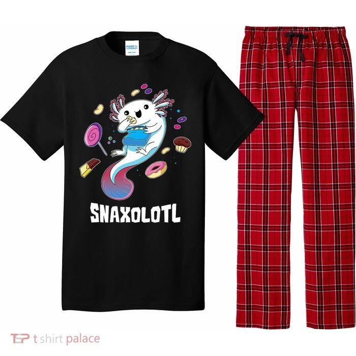 Snaxolotl Kawaii Axolotl Eats Candy Snacks Amphibian Pajama