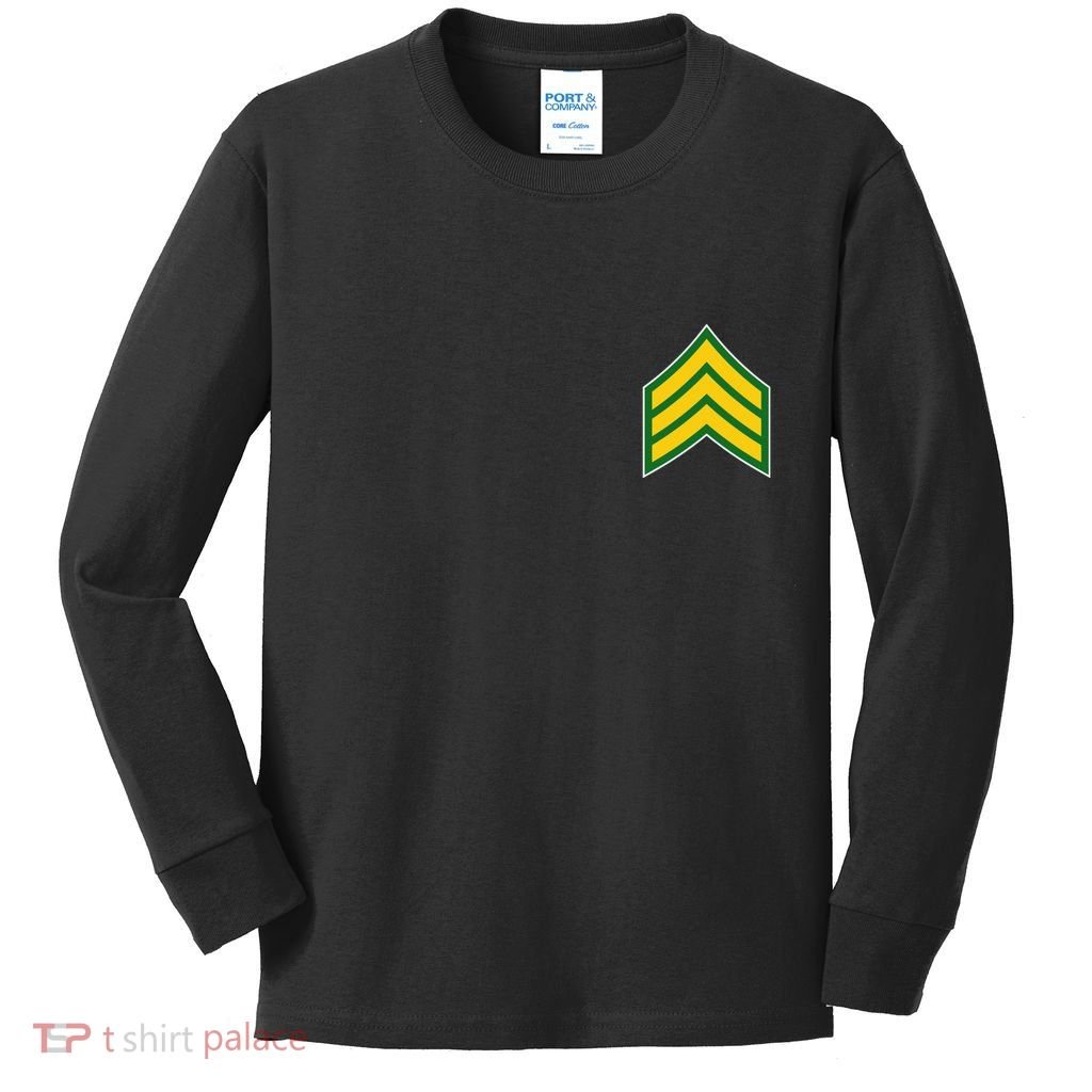 Sergeant Military Badge Kids Long Sleeve Shirt | TShirtPalace