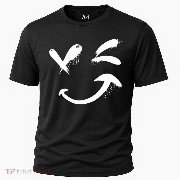 Smiley Face Winking Cooling Performance Crew T-Shirt | TShirtPalace