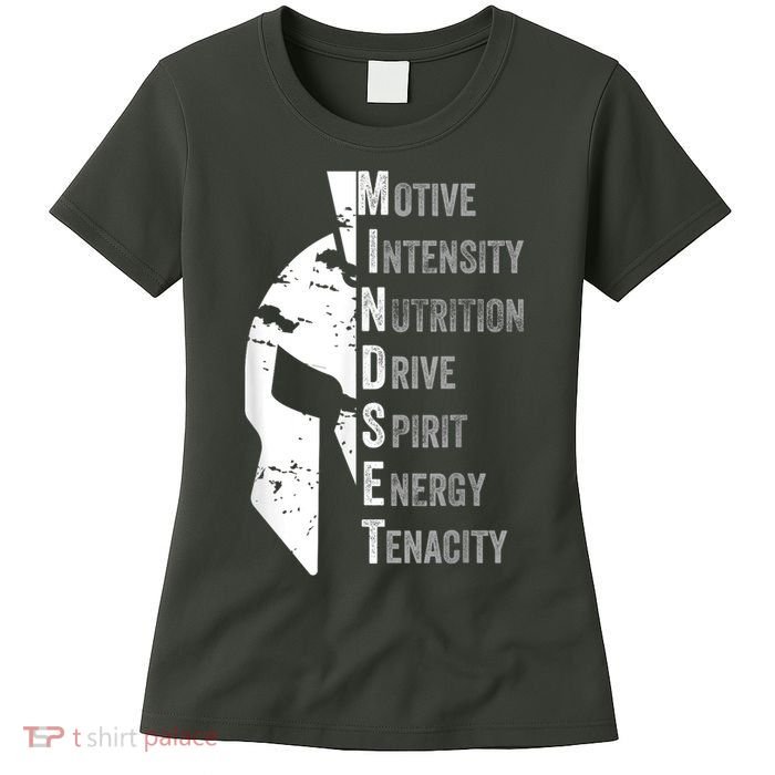 Spartan Mindset Motivational Inspirational Quote Graphic Women's T ...