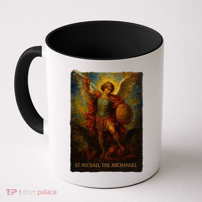 St. Michael The Archangel Digital Impasto Painting Coffee Mug ...