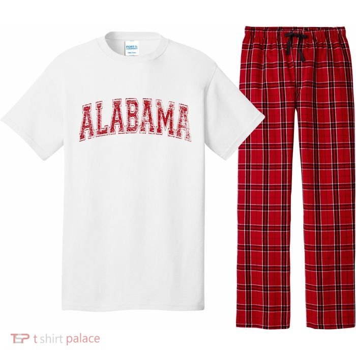 State Of Alabama Varsity Style Pajama Set | TShirtPalace