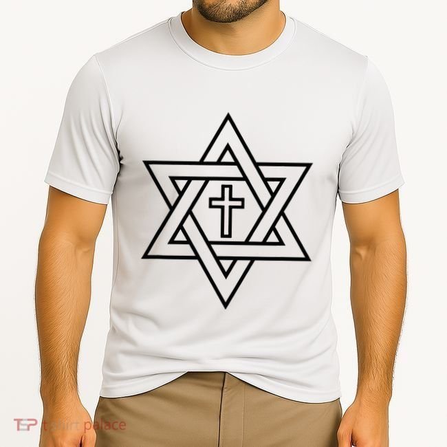 Star Of David With Cross A Gift Cooling Performance Crew T-Shirt ...