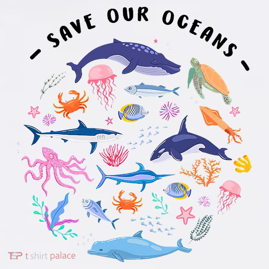 Save Our Oceans Seas, Sea Creatures, Sea Animals Protect Ornament ...
