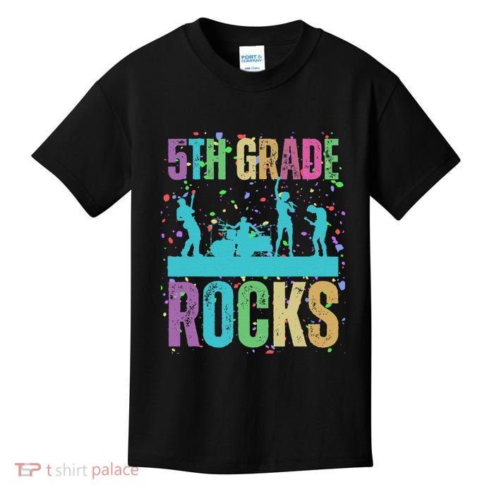 School Rocks Back To School Rockin 5th Grade Rocks Kids T-Shirt ...