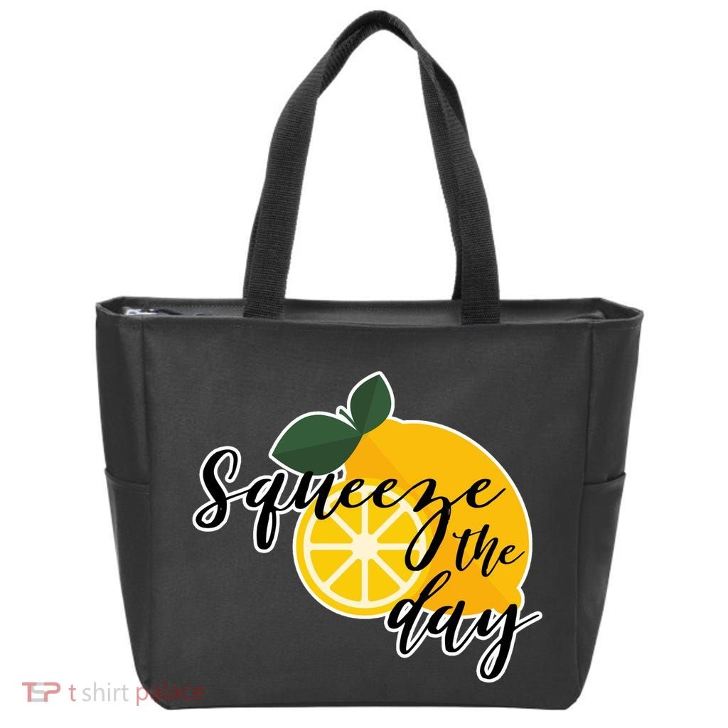 Squeeze The Day Lemon Motivational Bag | TShirtPalace