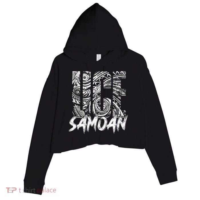 Samoan Tribal Samoa Polynesian Tanoa Uce Samoan Crop Fleece Hoodie ...