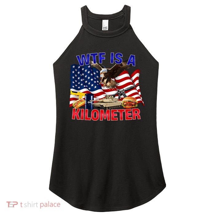 The Bald Eagle American Flag Wtf Is A Kilometer Women's Perfect Tri ...