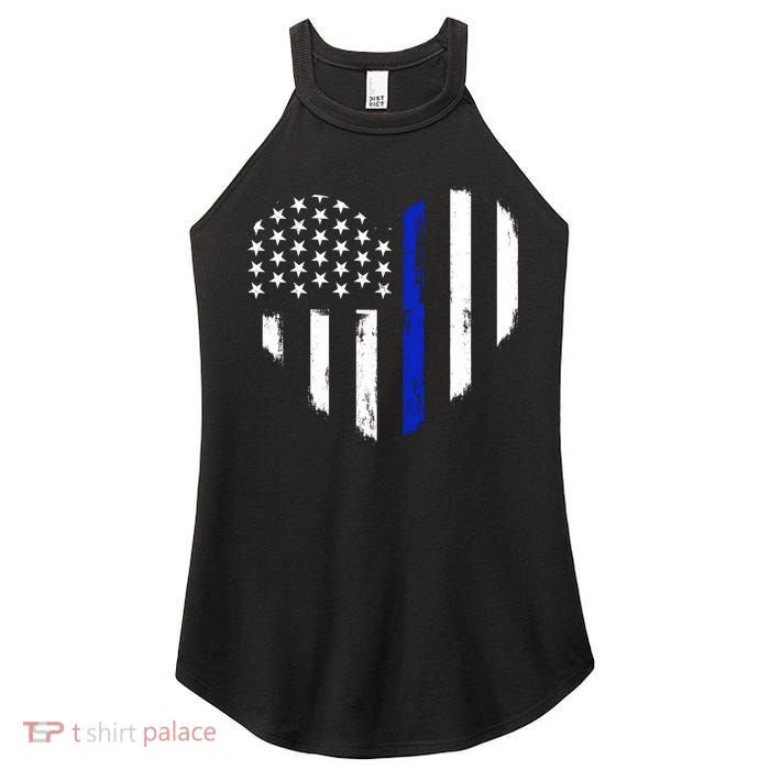 Thin Blue Line Heart Flag Police Officer Support Gift Women's Perfect ...
