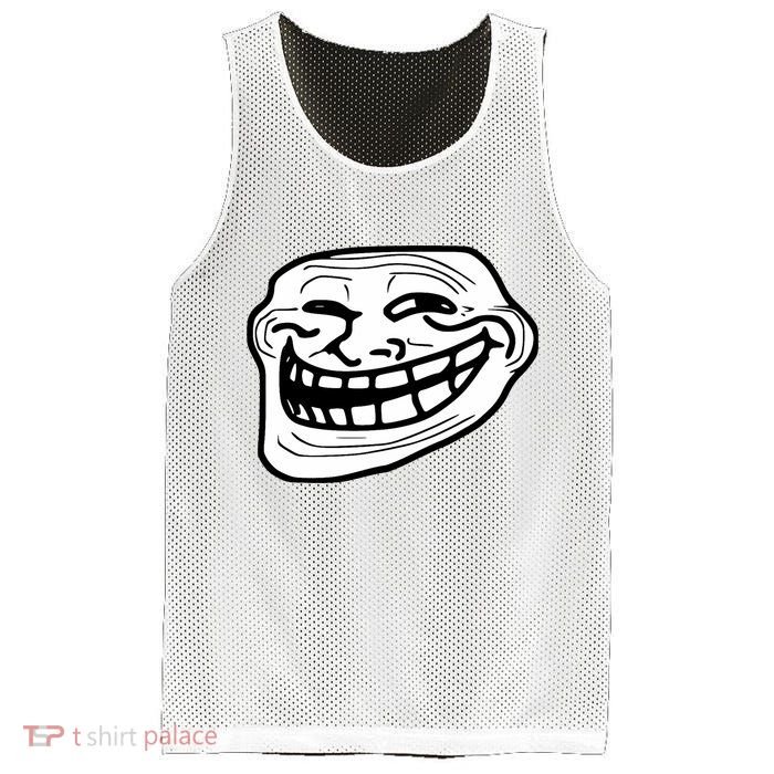 Troll Face Meme Funny Dank Meme Troll Face Mesh Reversible Basketball ...