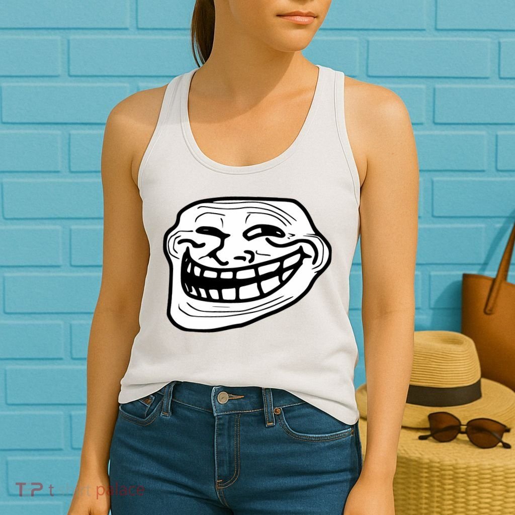 Troll Face Meme Funny Dank Meme Troll Face Women's Racerback Tank ...