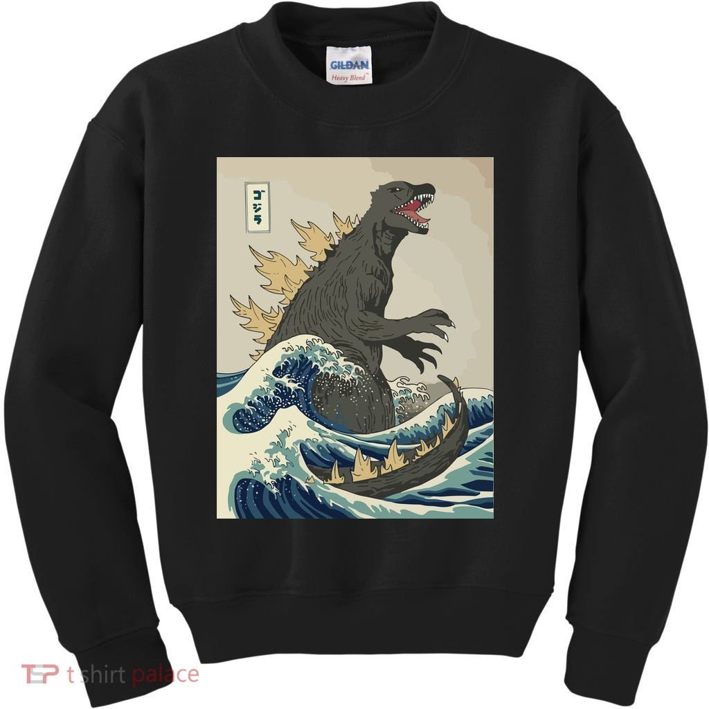The Great Monster Off Kanagawa Team Wave Kids Sweatshirt | TShirtPalace