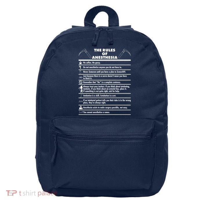The Rules of Anesthesia 16 in Basic Backpack | TShirtPalace
