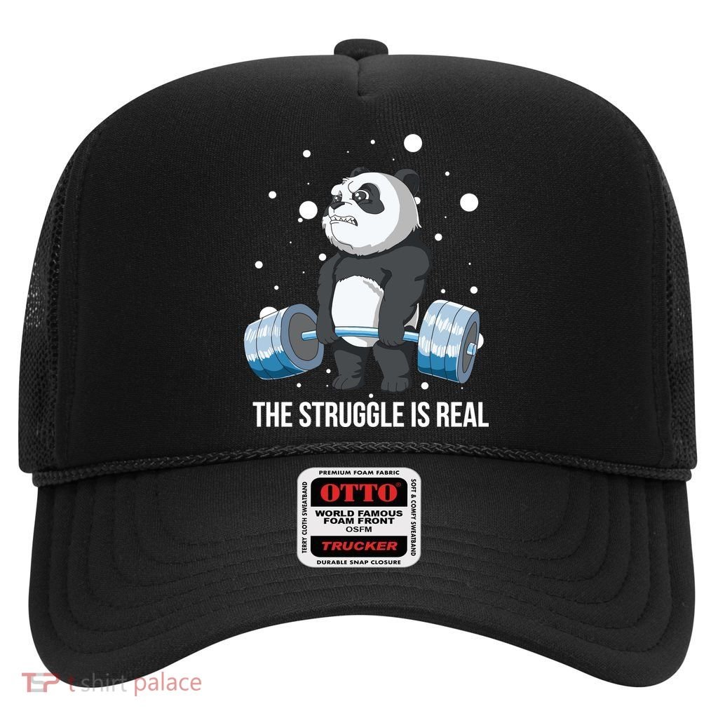 The Struggle Is Real Panda Trucker Hat | TShirtPalace