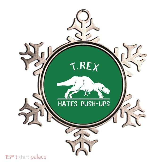 T-Rex Hates PushUps Funny Tyrannosaurus Rex Ornament | TShirtPalace