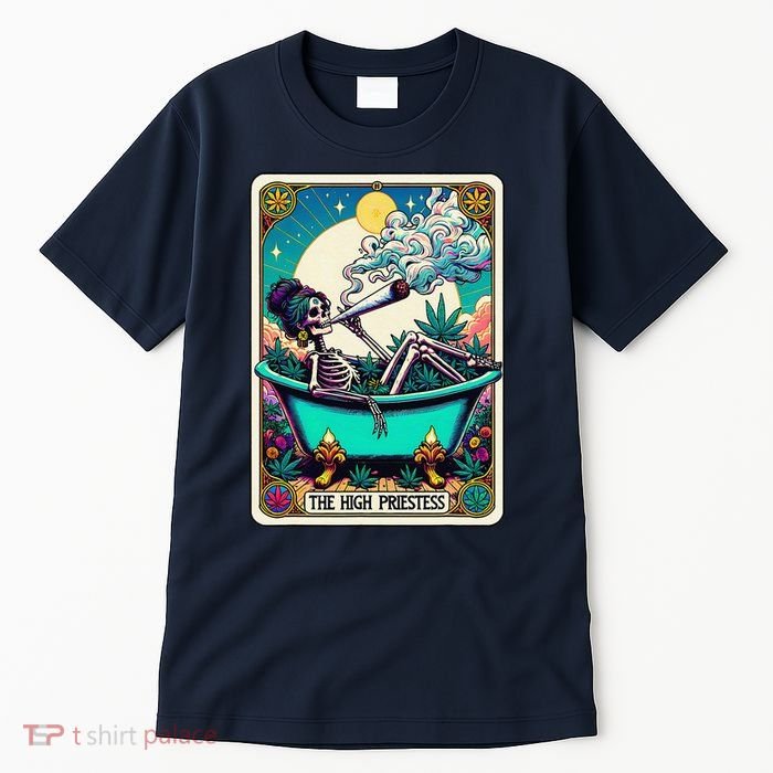 The High Priest.Ess Retro Skeleton Marijuana Weed Tarot Card Tall T ...