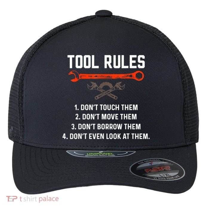 Tool Rules Funny Meme Mechanic Auto Repair Flexfit Unipanel Trucker Cap ...